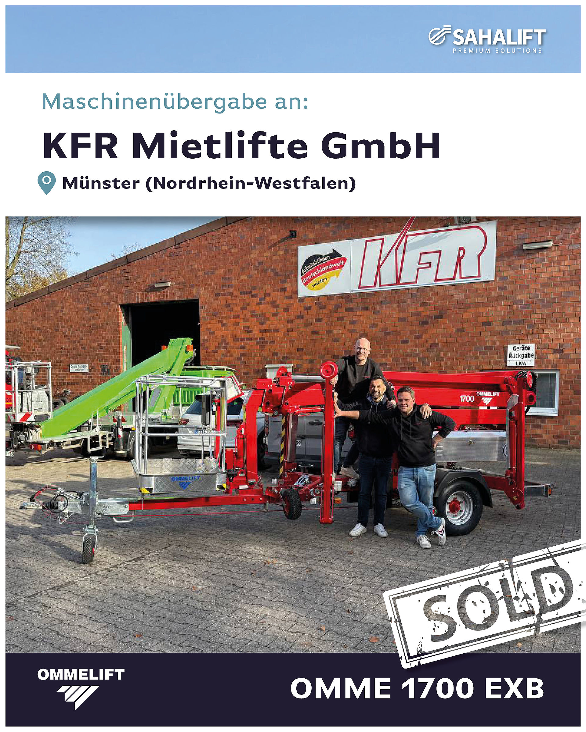 𝗘𝗶𝗻𝗲 𝗢𝗺𝗺𝗲 𝟭𝟳𝟬𝟬 𝗘𝗫𝗕 für die KFR Mietlifte GmbH | SAHALIFT